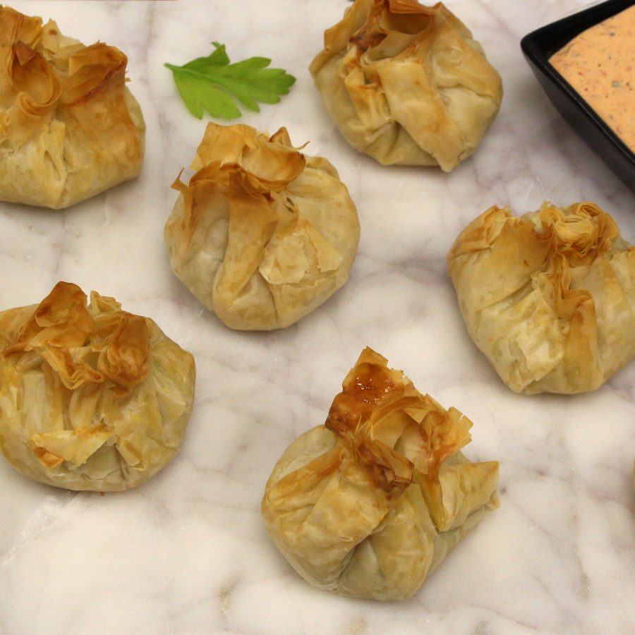 Athens Foods | » Blue Cheese & Pancetta Phyllo Purses with Roasted ...