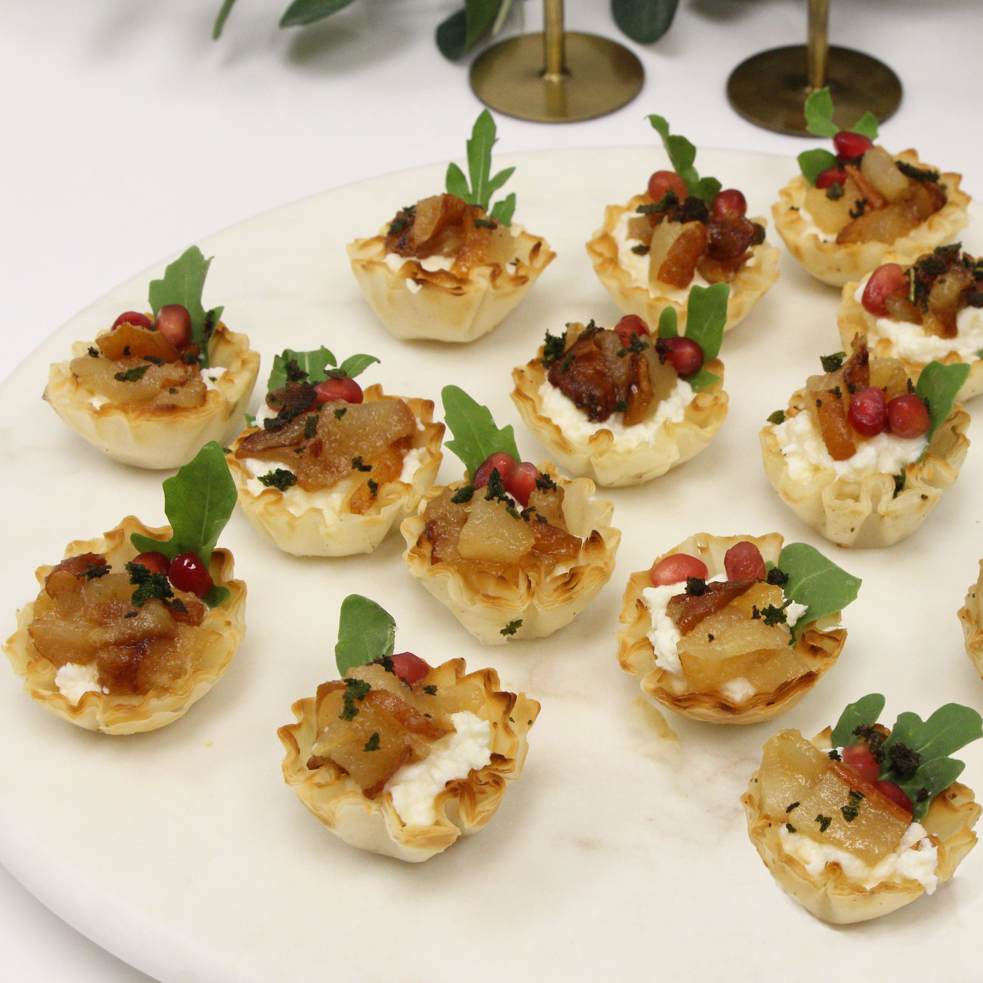 Athens Foods | » Caramelized Pears with Buratta and Hot Honey phyllo ...